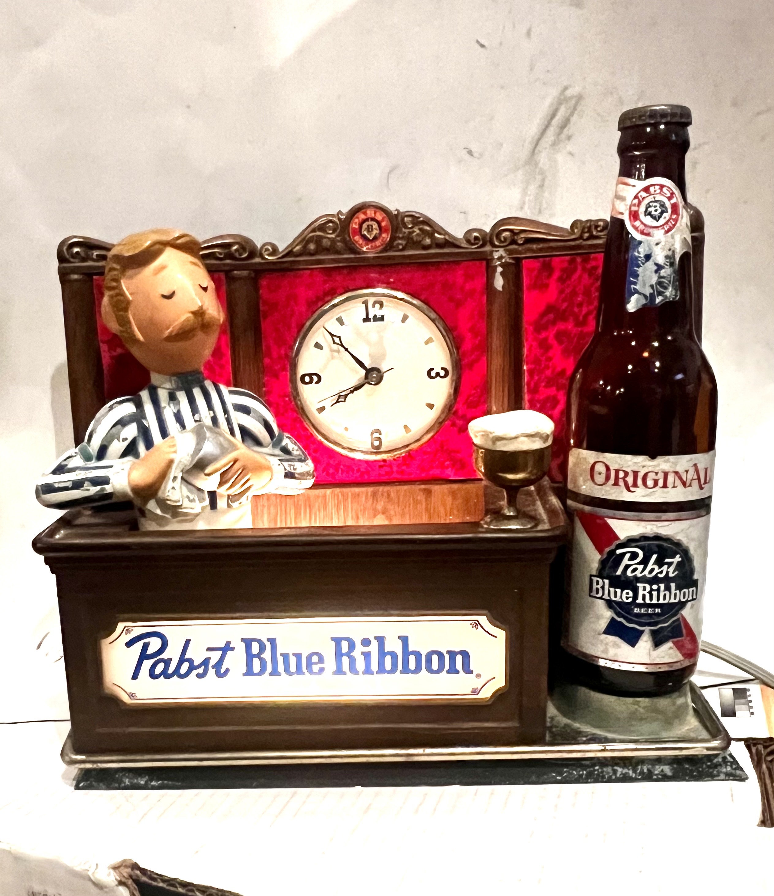 Vintage Pabst Blue Ribbon Beer Original Mirror Sign Pbr Pabst Blue