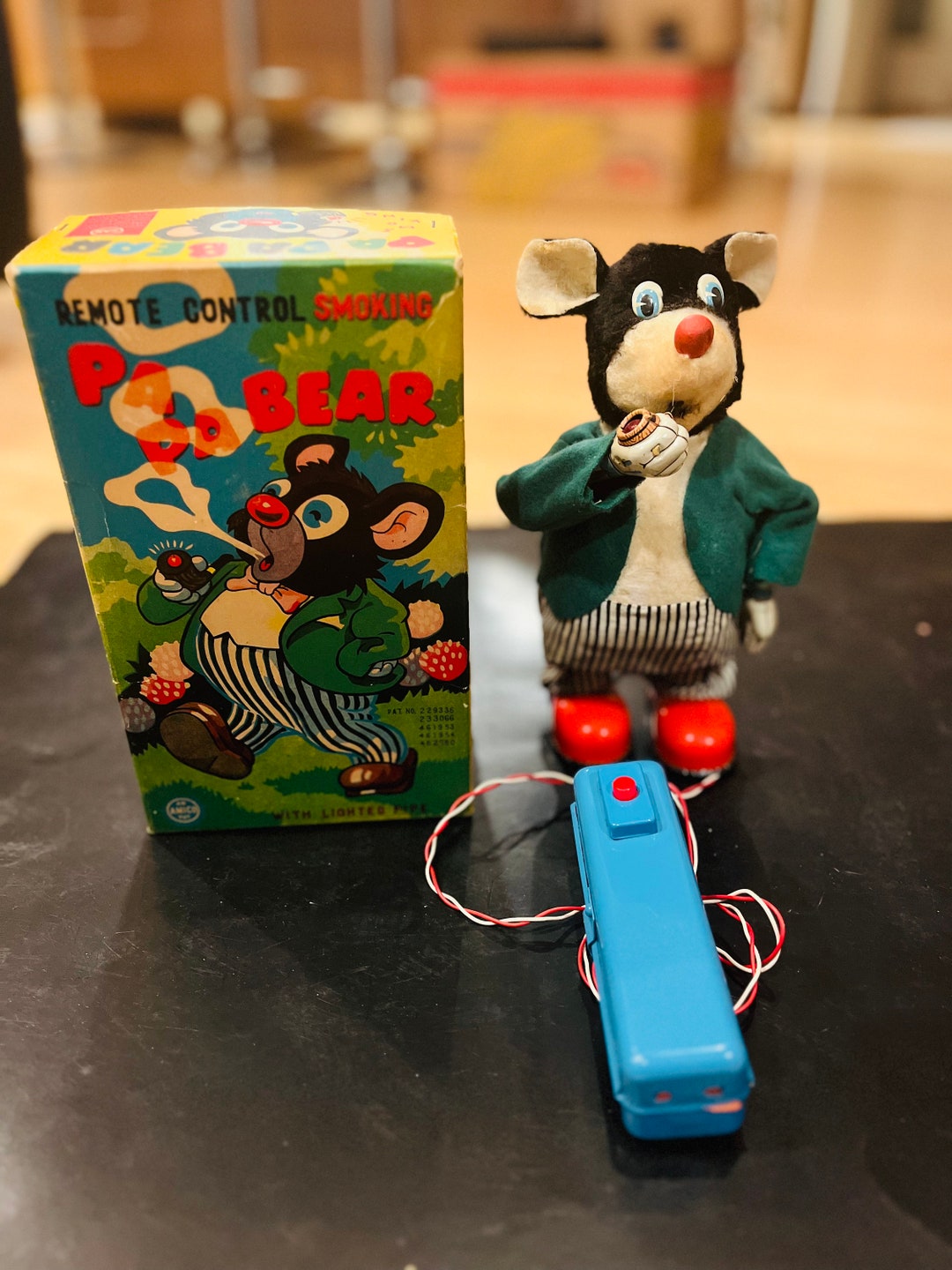 Smoking Pa Pa Bear Vintage Animatronic Tin Toy With Box - Etsy