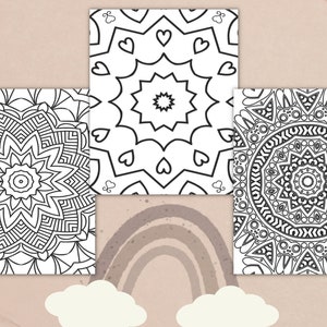 Digital Coloring Book Mandala Themed 20 Unique Printable Pages, Digital ...