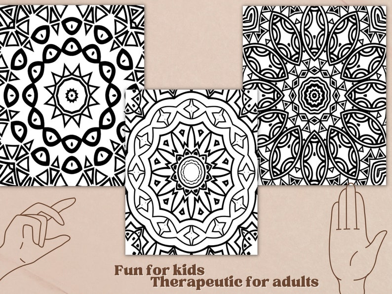 Digital Coloring Book Mandala Themed 20 Unique Printable Pages, Digital ...