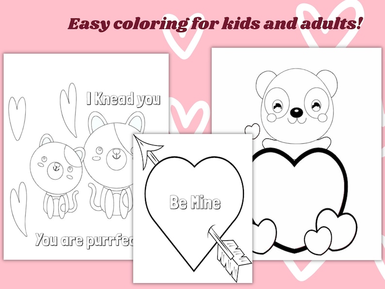 Digital Coloring Book Valentine Themed 20 Unique Printable Pages ...