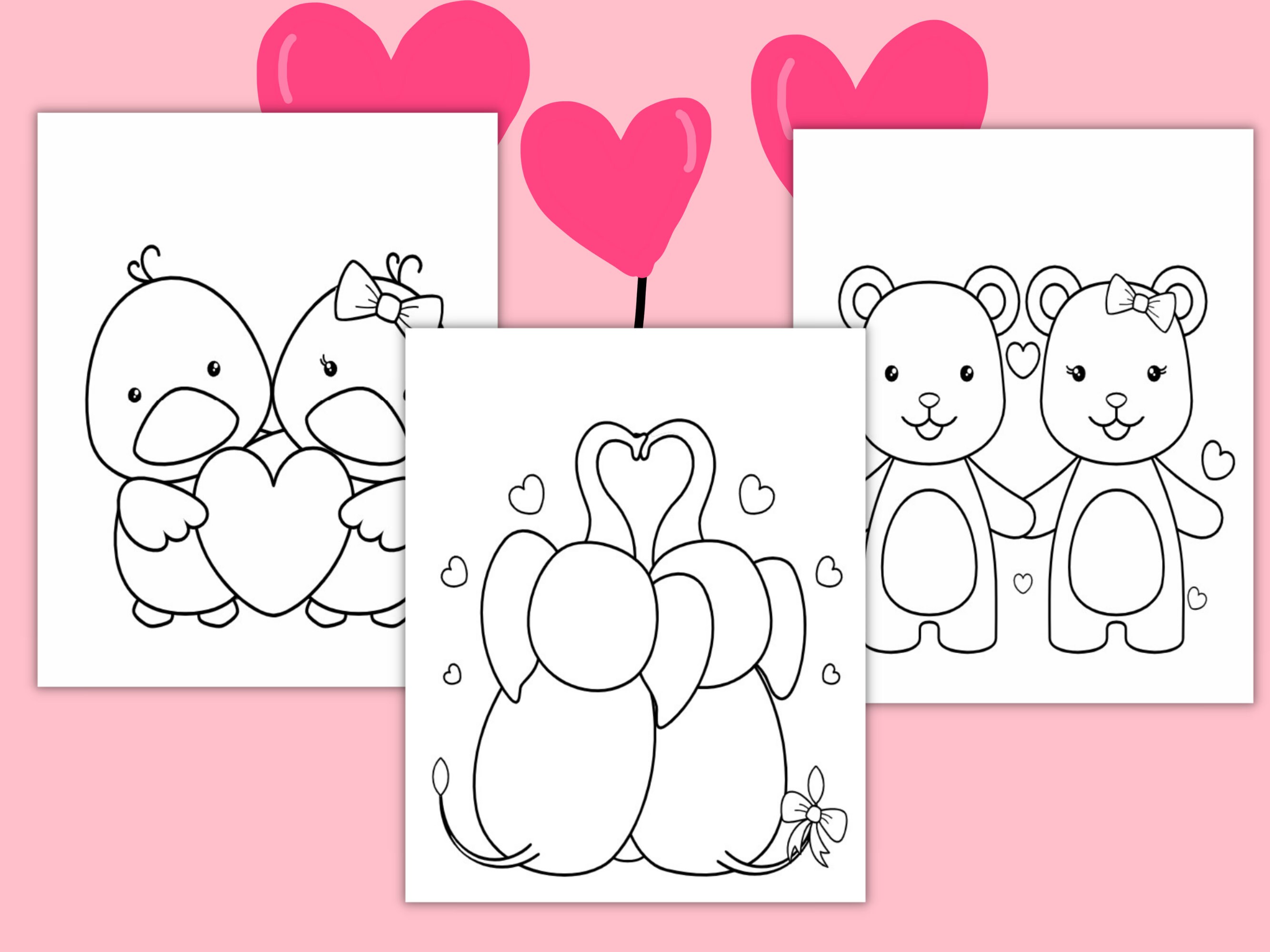 Digital Coloring Book Valentine Themed 20 Unique Printable Pages ...