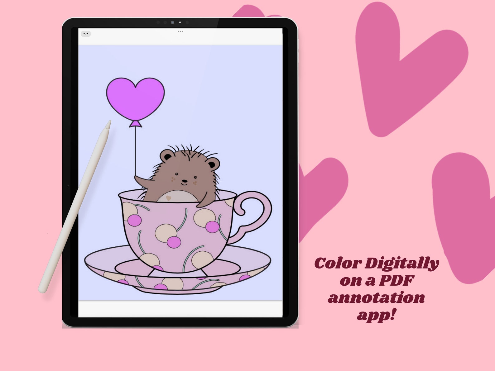 Digital Coloring Book Valentine Themed 20 Unique Printable Pages ...