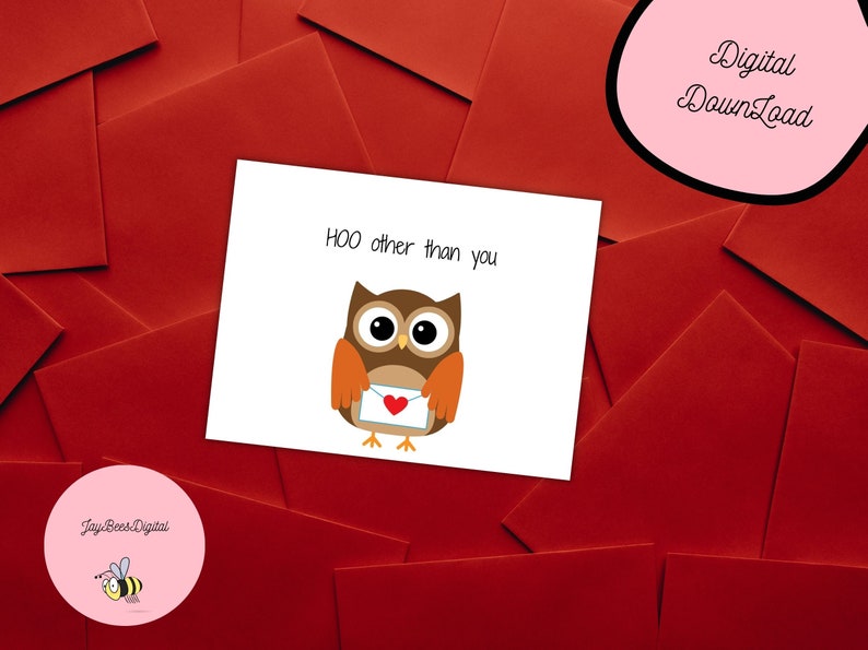5 Printable Valentine Cards Bundle With Envelope Template, 5"x7 ...