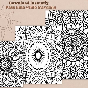 Digital Coloring Book Mandala Themed 20 Unique Printable Pages, Digital ...