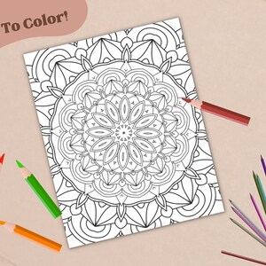 Digital Coloring Book Mandala Themed 20 Unique Printable Pages, Digital ...