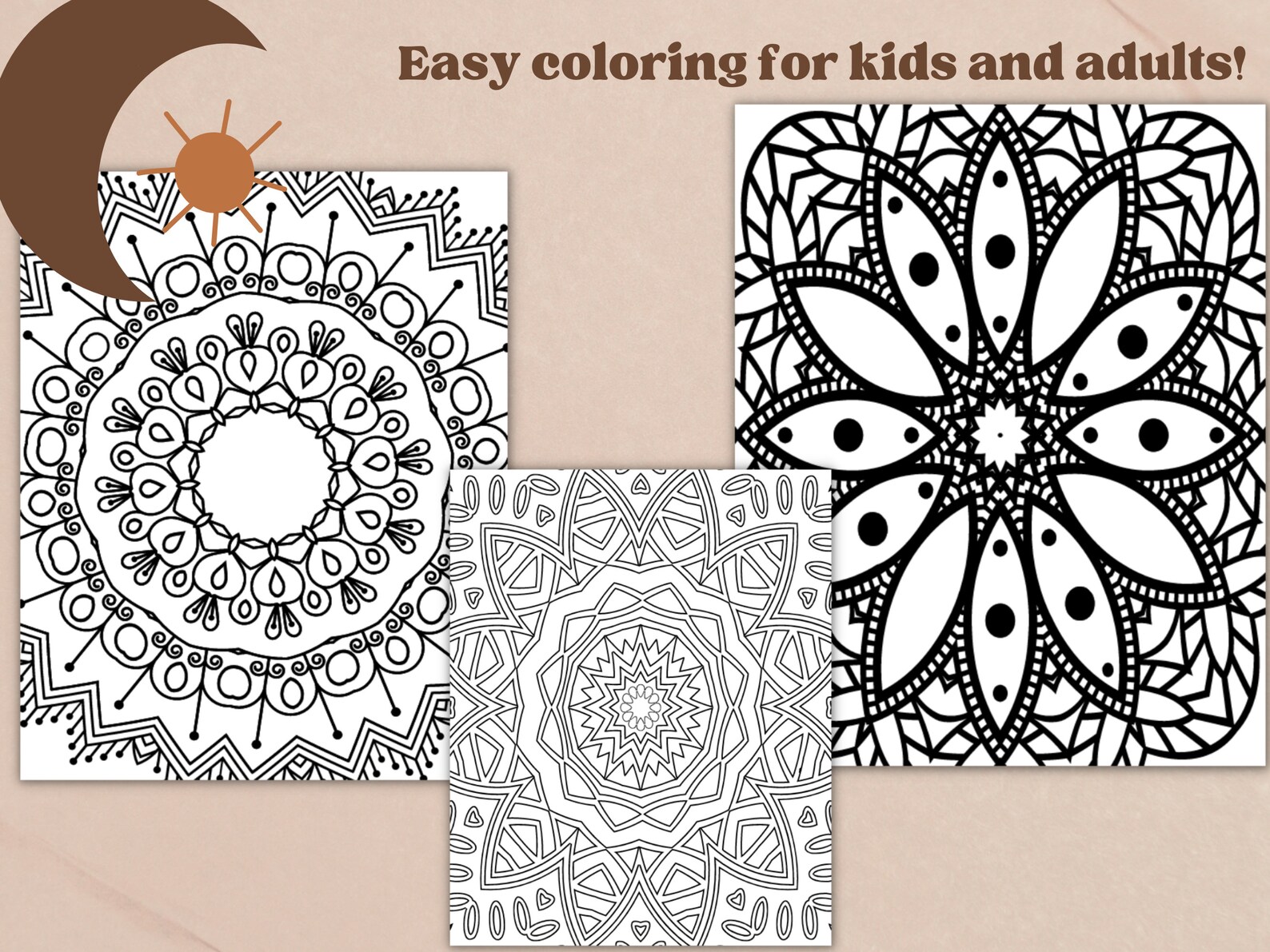 Digital Coloring Book Mandala Themed 20 Unique Printable Pages, Digital ...