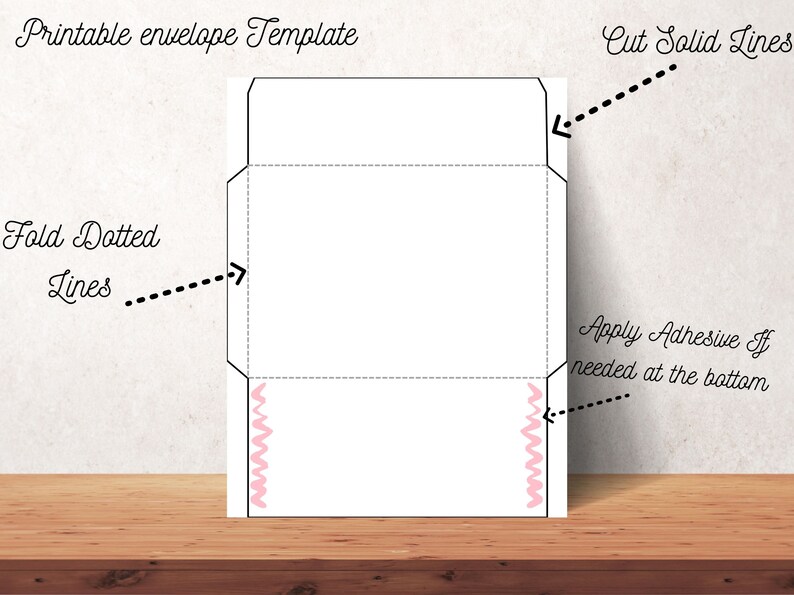 Printable Happy Birthday Card With Envelope Template, 5"x7" Greeting ...