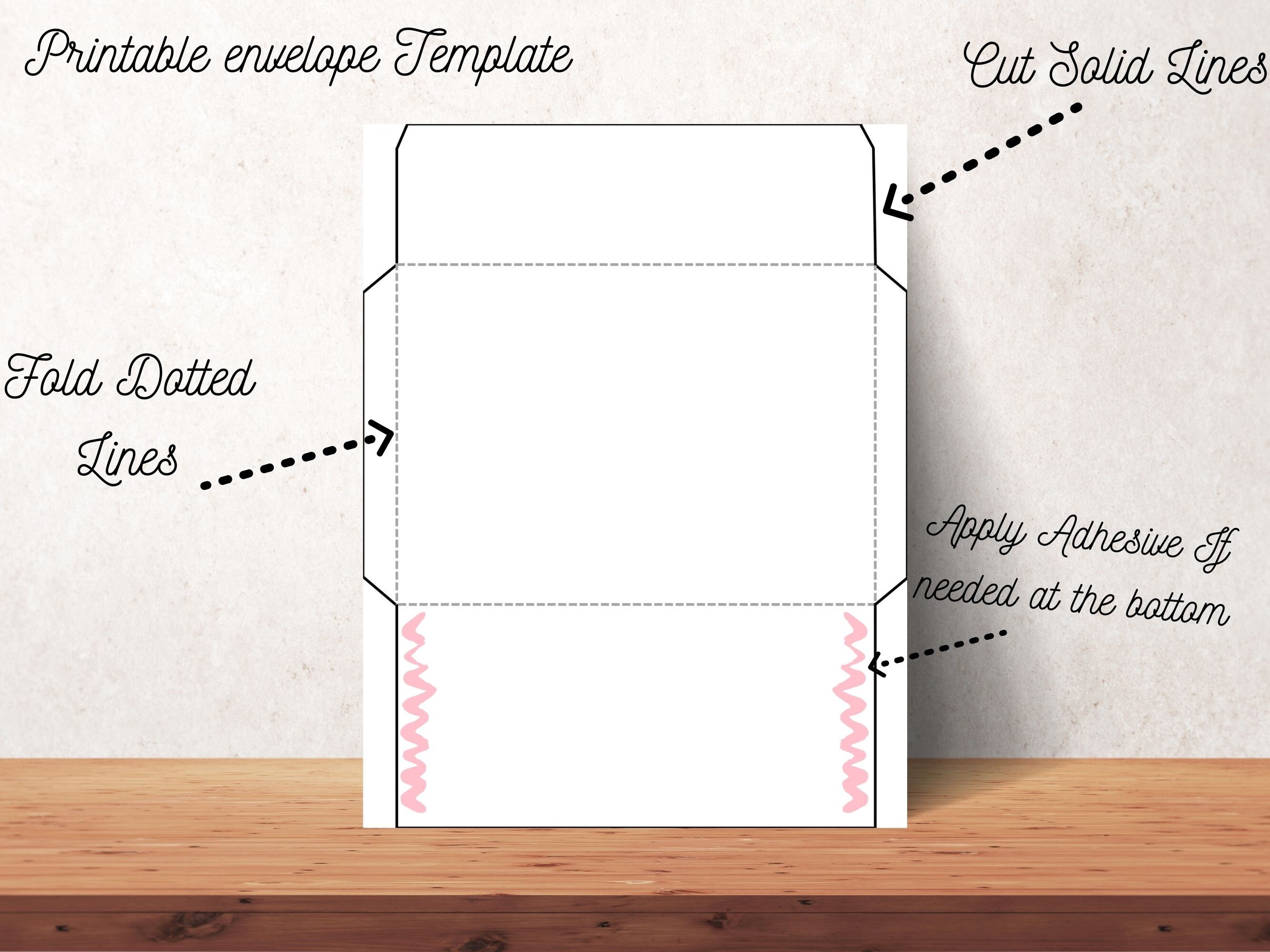 Printable Happy Birthday Card With Envelope Template, 5"x7" Greeting ...