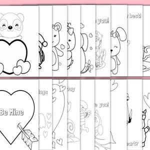 Digital Coloring Book Valentine Themed 20 Unique Printable Pages ...