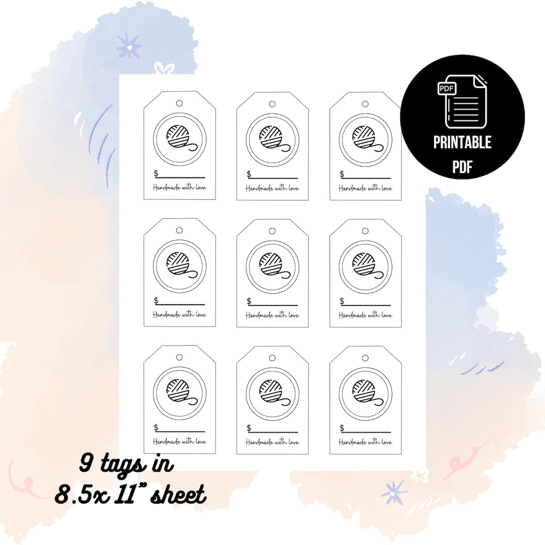 Crochet Price Tags, Market Tags, Printable PDF - Etsy