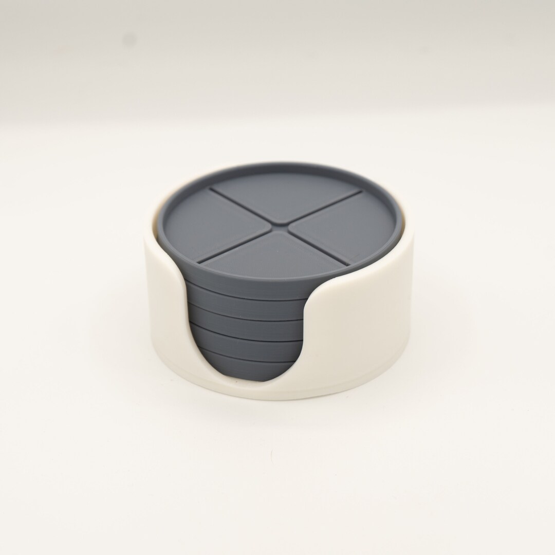 3D Printed Coasters With Holder - Etsy