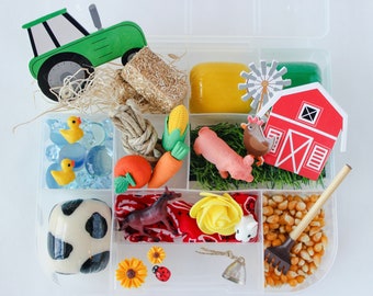Farm Sensory Bin, Farm Playdough Kit, Playdough Sensory Kit, Farm ...