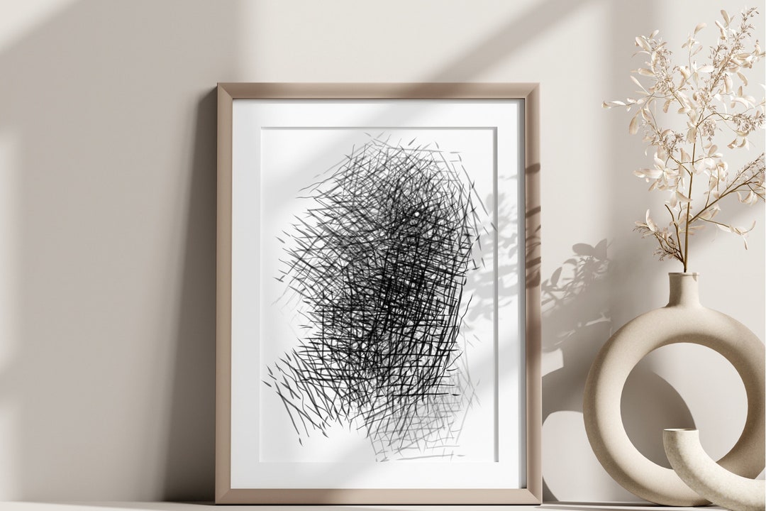 Wall Print Modern Chaos Abstract Line Art Printable Wall Decor Messy ...