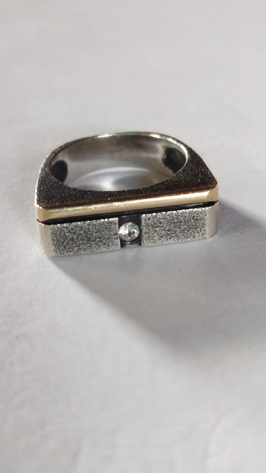 Beautiful Vintage Jen Aagaard Denmark Sterling Silver Ring With Gold ...