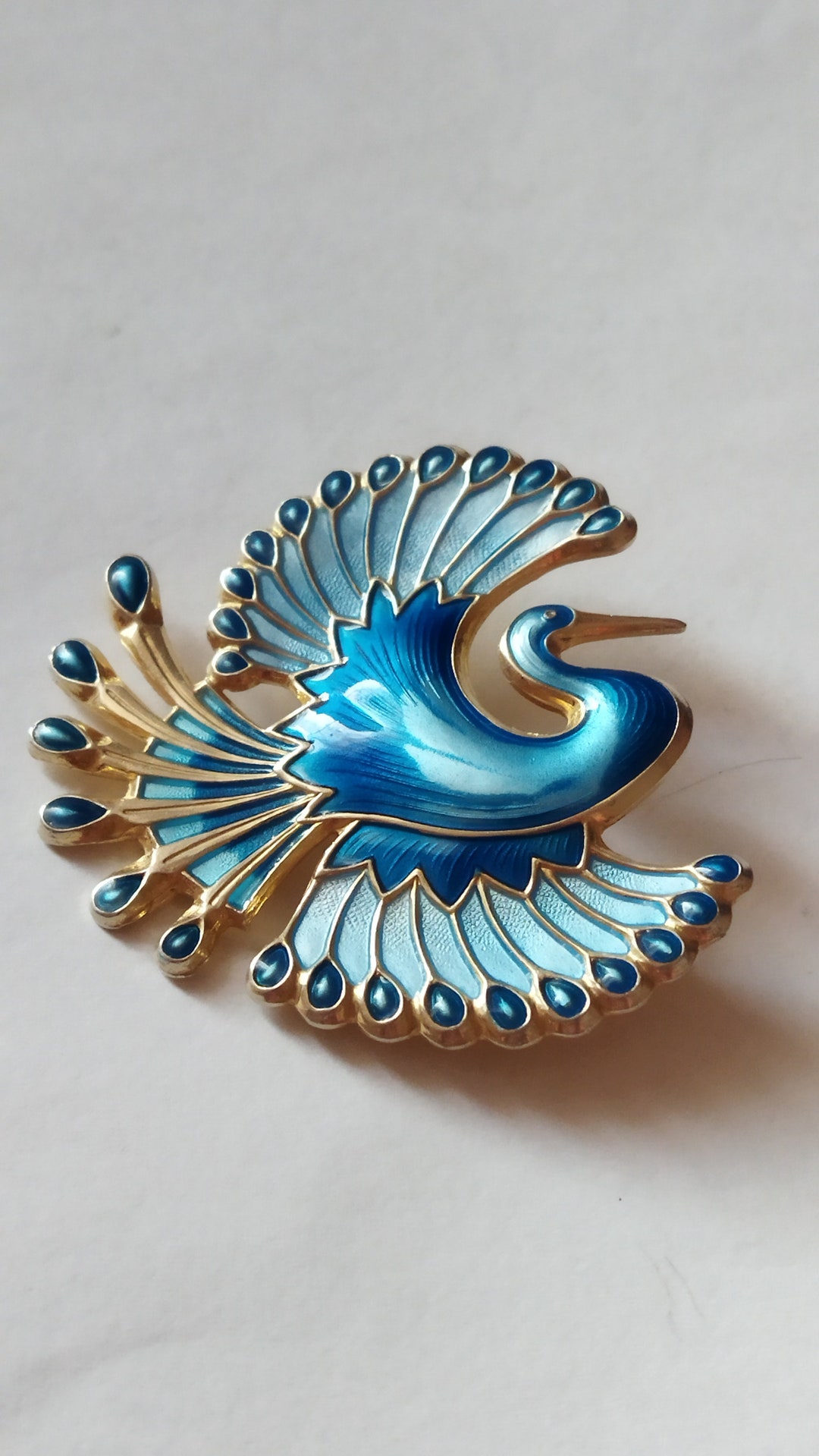 David Andersen Norway Silver Brooch With Blue Enamel. - Etsy