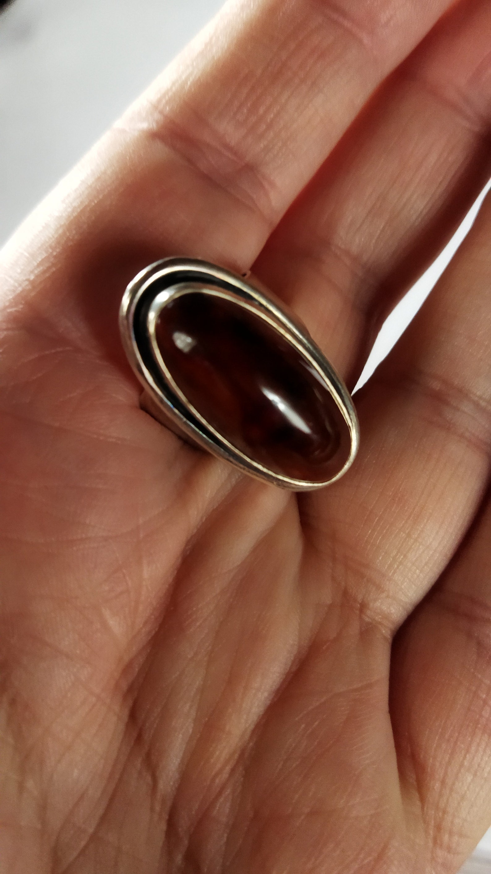 Vintage Carl Ove Frydensberg Amber Ring – 925 Sterling Silver (16,5mm ...