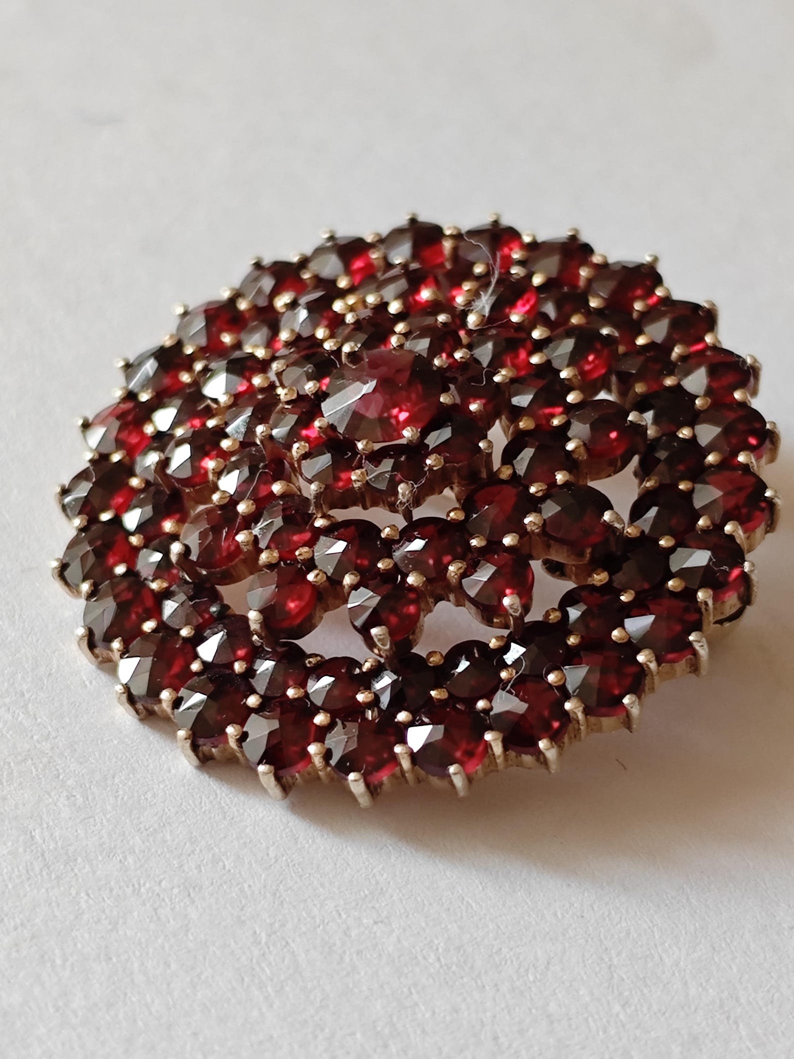 Hugo Grun Vintage Sterling Silver Gold Plated Brooch With Garnet. - Etsy