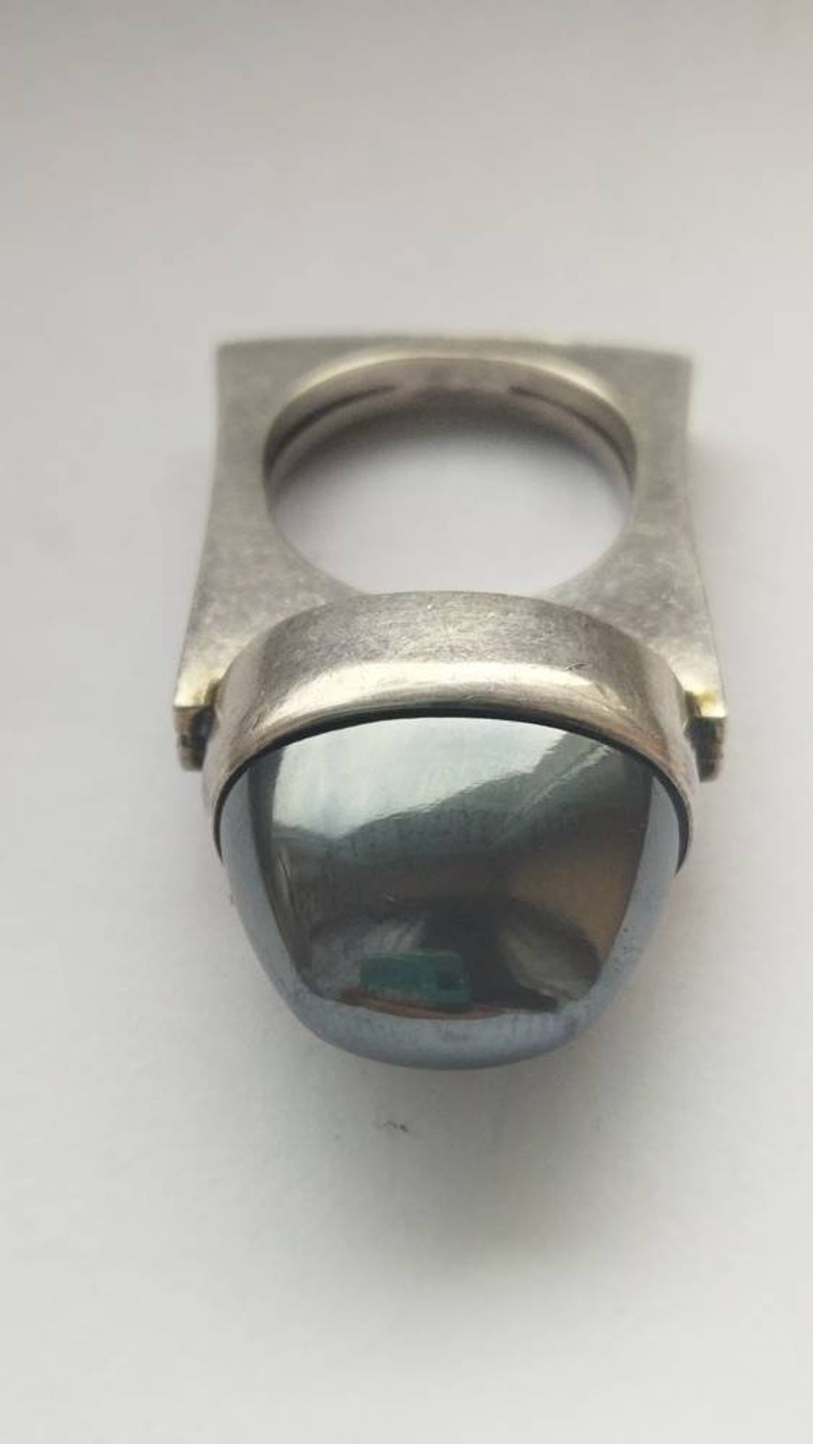 Very Interesting George Jensen Silver Ring With Hematite.ring Size-16mm ...