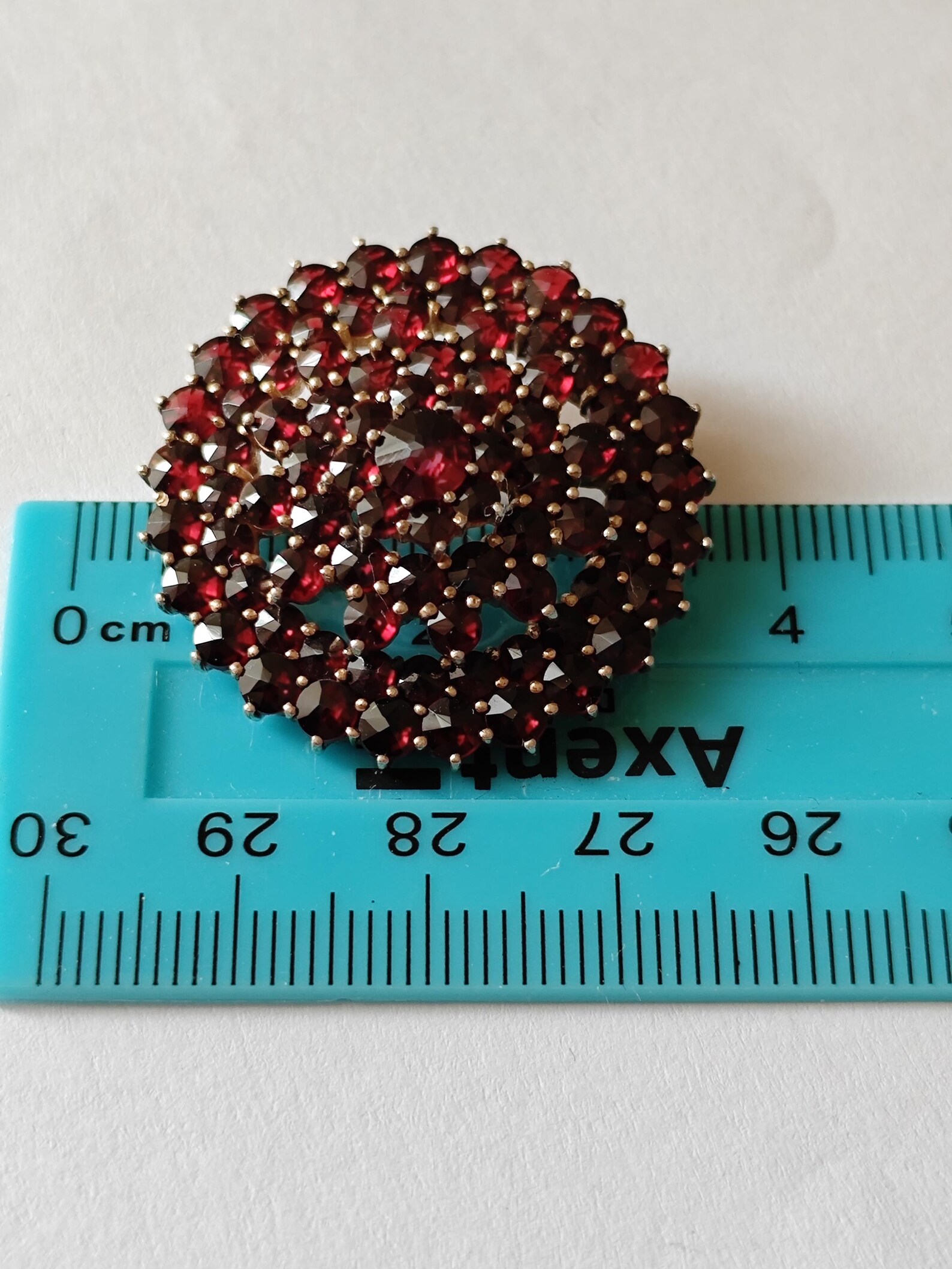 Hugo Grun Vintage Sterling Silver Gold Plated Brooch With Garnet. - Etsy
