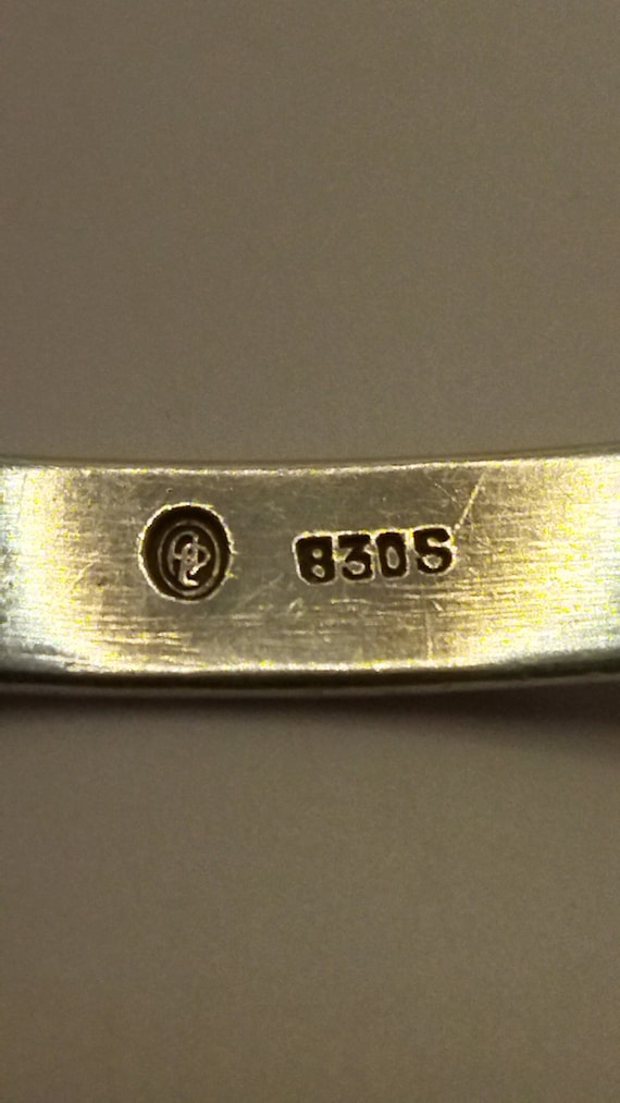 Vintage 830s silver bangle bracelet. - Gem