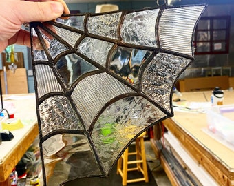 Stained Glass Spider Web Window - Etsy