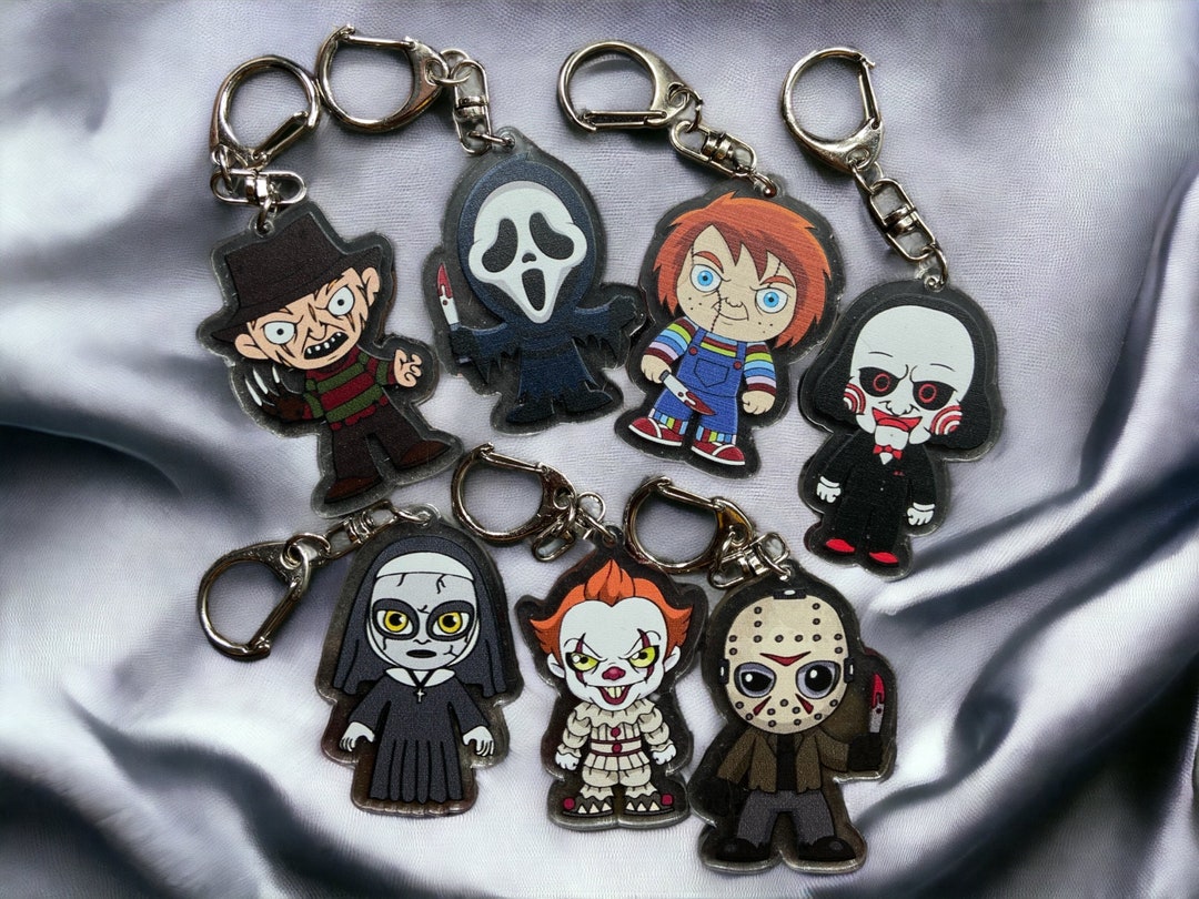 Horror Movie Keychains - Freddy - Jason - Scream - Chucky - It ...