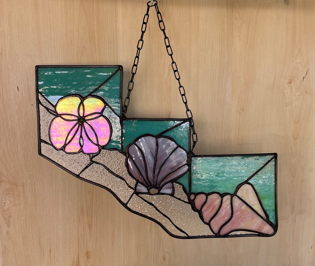 Sea Shells by the Sea Stained Glass Panel - Etsy