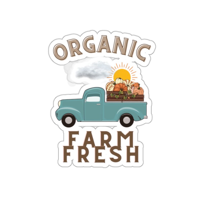 Organic Farm Fresh Kiss-cut Stickers - Etsy