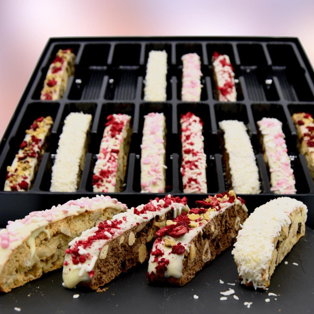 16 Pcs Biscotti Gift Box, Homemade Fine Gourmet Cookies, Chocolate ...