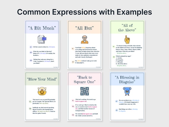 Idiomatic Expressions With Pictures Examples