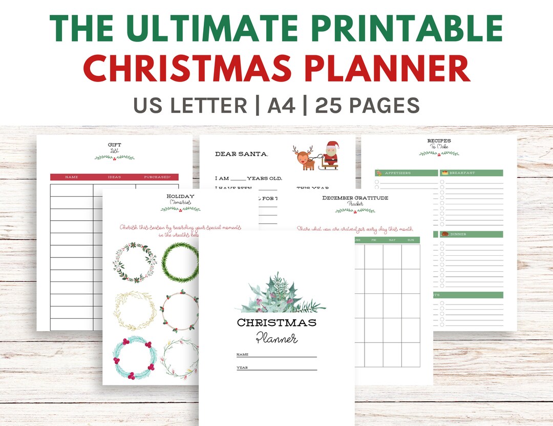Printable Christmas Planner, Holiday Planner, Dear Santa Letter ...