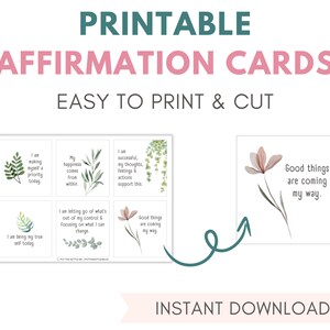 Affirmation Cards Printable, Positive Quote Flash Cards, Affirmation ...