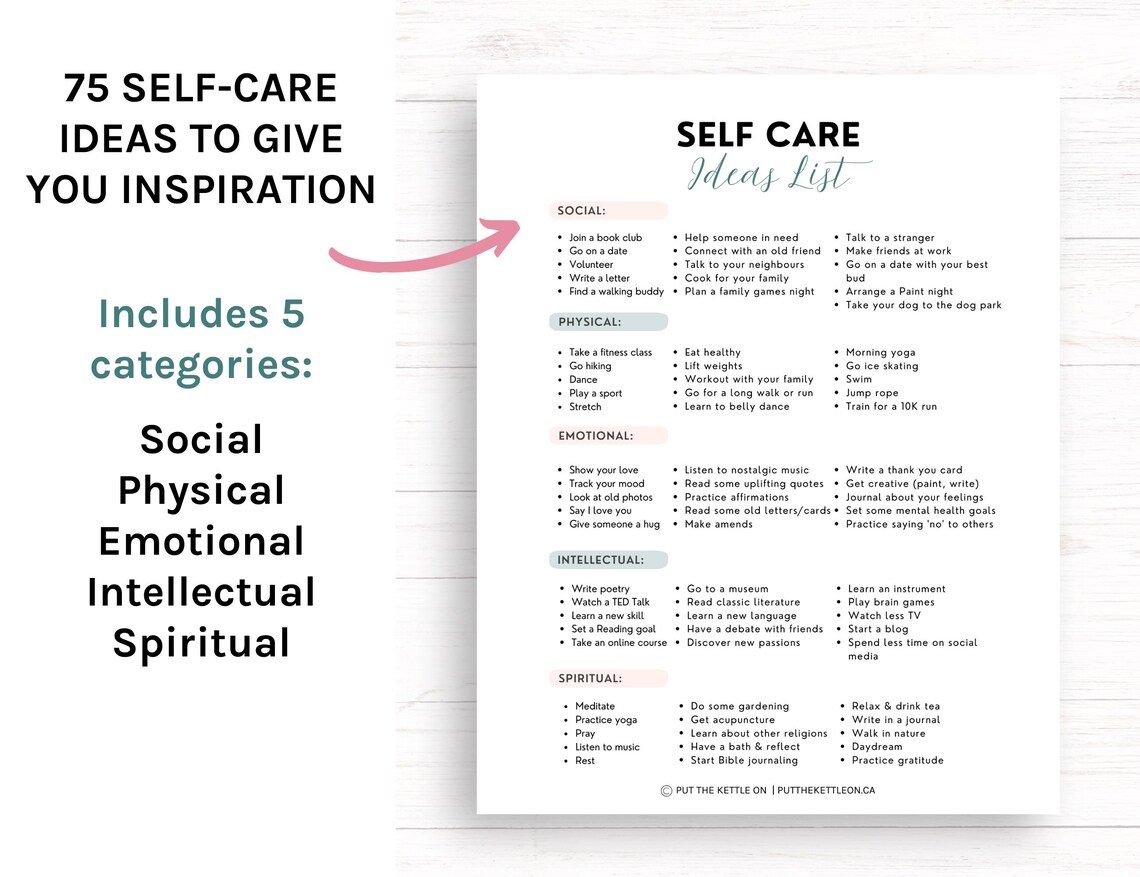 Printable Self Care Tracker, Weekly & Monthly Planner (PDF) - Etsy Canada
