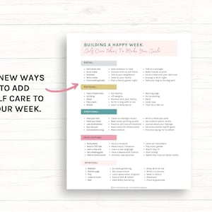 Self Care Planner Printable Worksheets (2 Pages), Self Care Worksheets ...