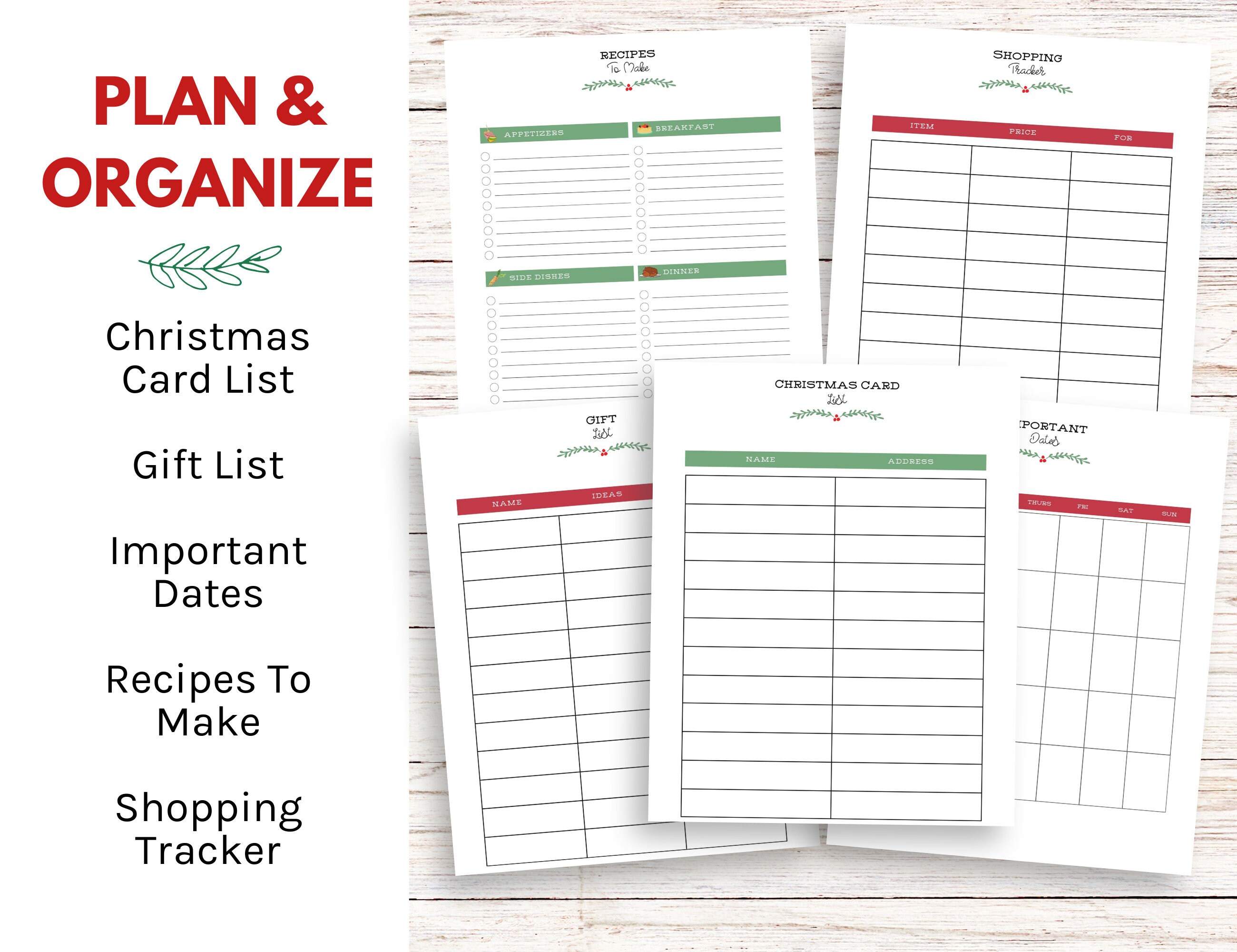 Printable Christmas Planner, Holiday Bucket List, Kids Activities ...