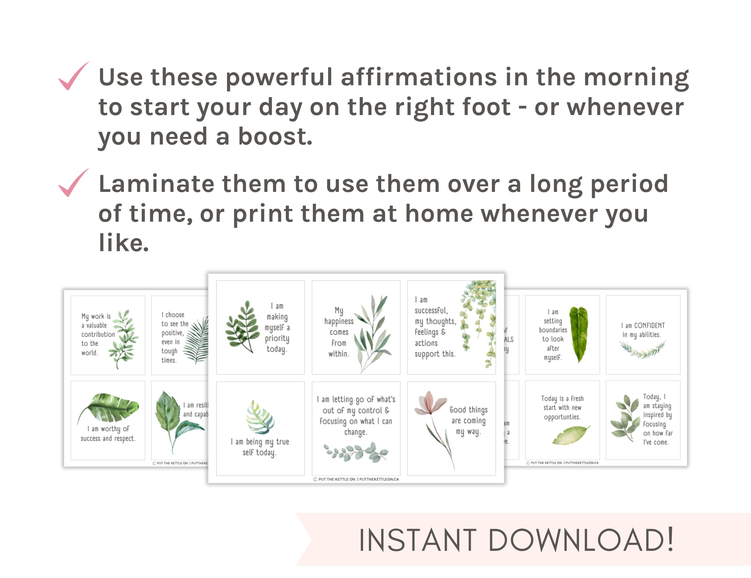 Affirmation Cards Printable, Positive Quote Flash Cards, Affirmation ...