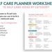 Self Care Planner Printable Worksheets (2 Pages), Self Care Worksheets ...
