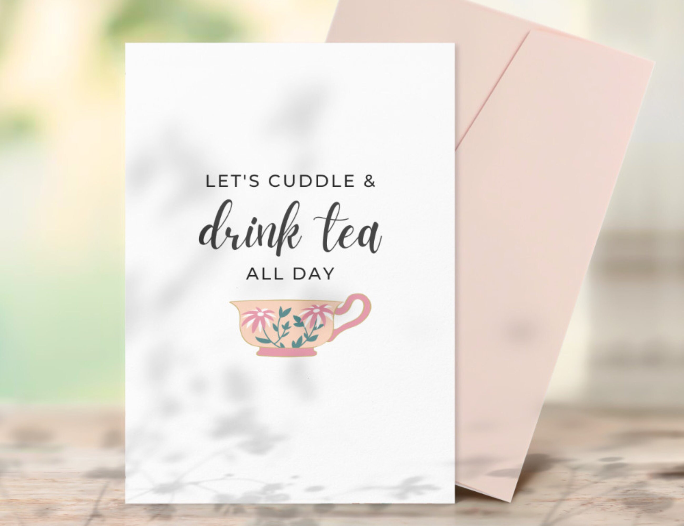 Tea Quotes Printable Greeting Cards, Thinking of You Cards, Set of 8 ...