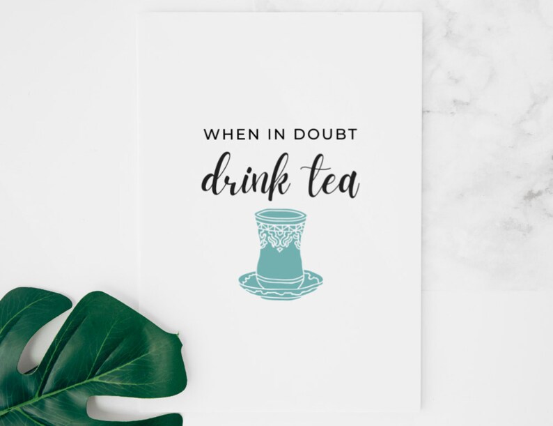 Tea Quotes Printable Greeting Cards, Thinking of You Cards, Set of 8 ...