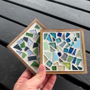 Handmade Mosaic Tile Coasters, Colorful Tabletop Decor - Etsy