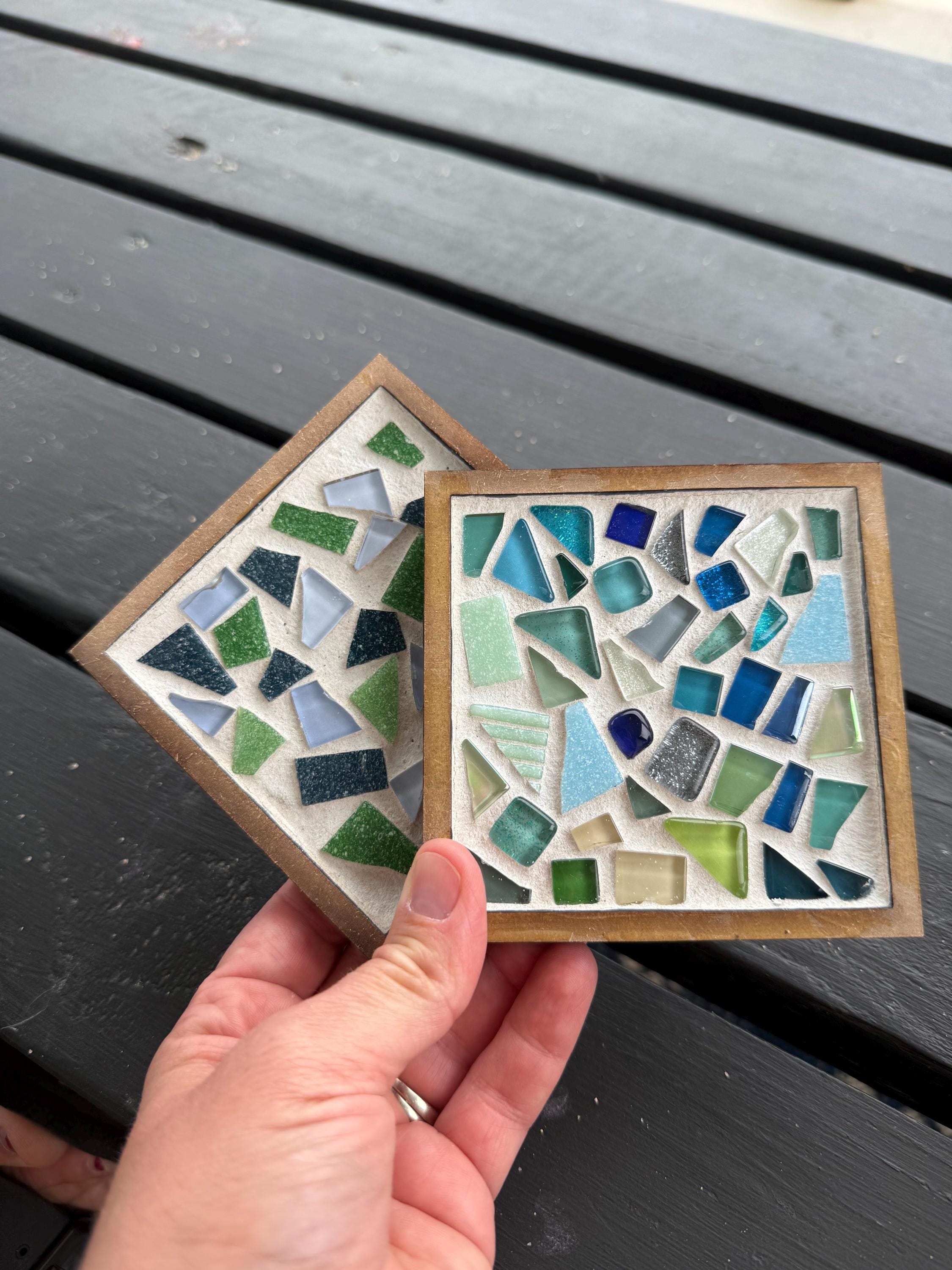 Handmade Mosaic Tile Coasters, Colorful Tabletop Decor - Etsy