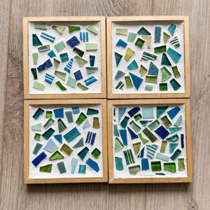 Handmade Mosaic Tile Coasters, Colorful Tabletop Decor - Etsy