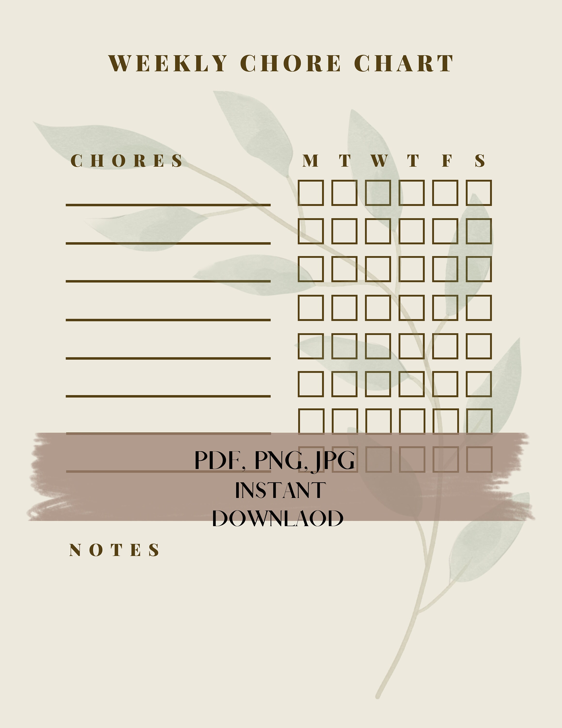 Boho Chore Chart - Etsy