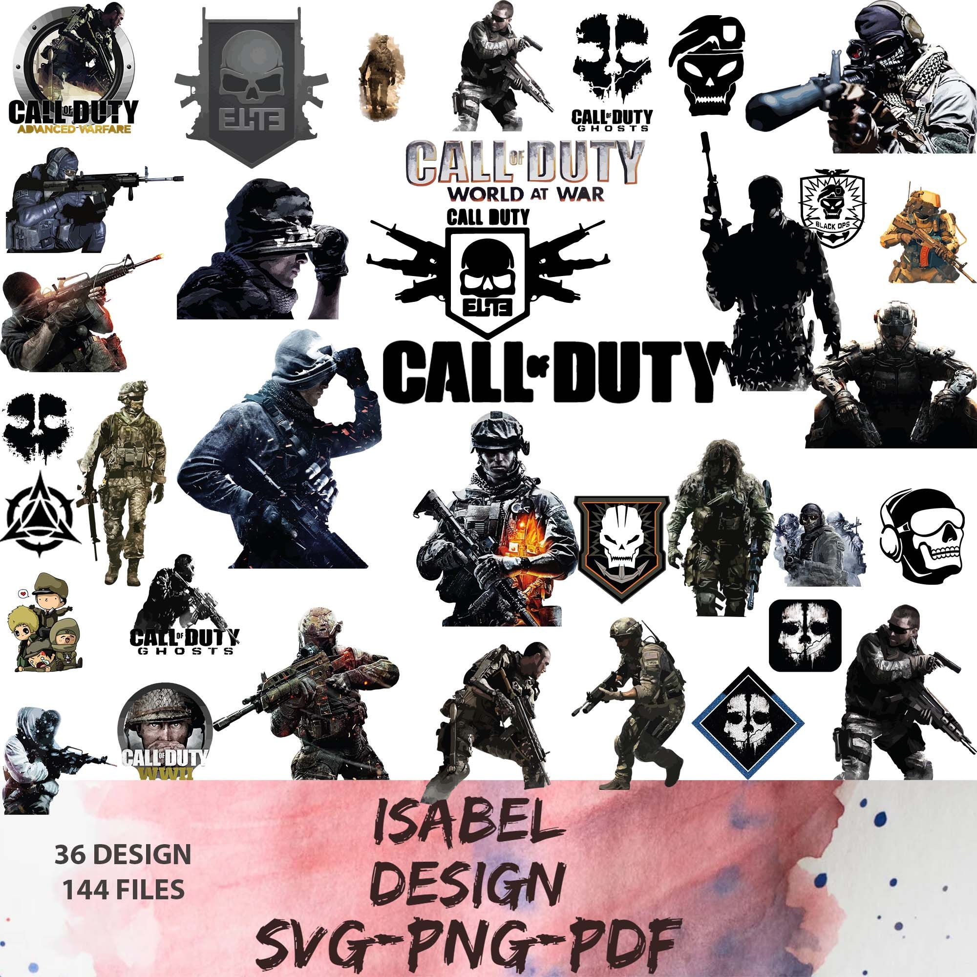 Call of Duty Video Game SVG-PNG-PDF Package Bundle Layered - Etsy UK