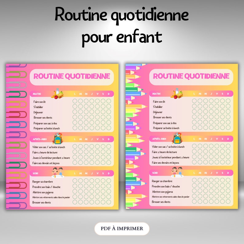 Rutina diaria para niños En francés - Etsy México