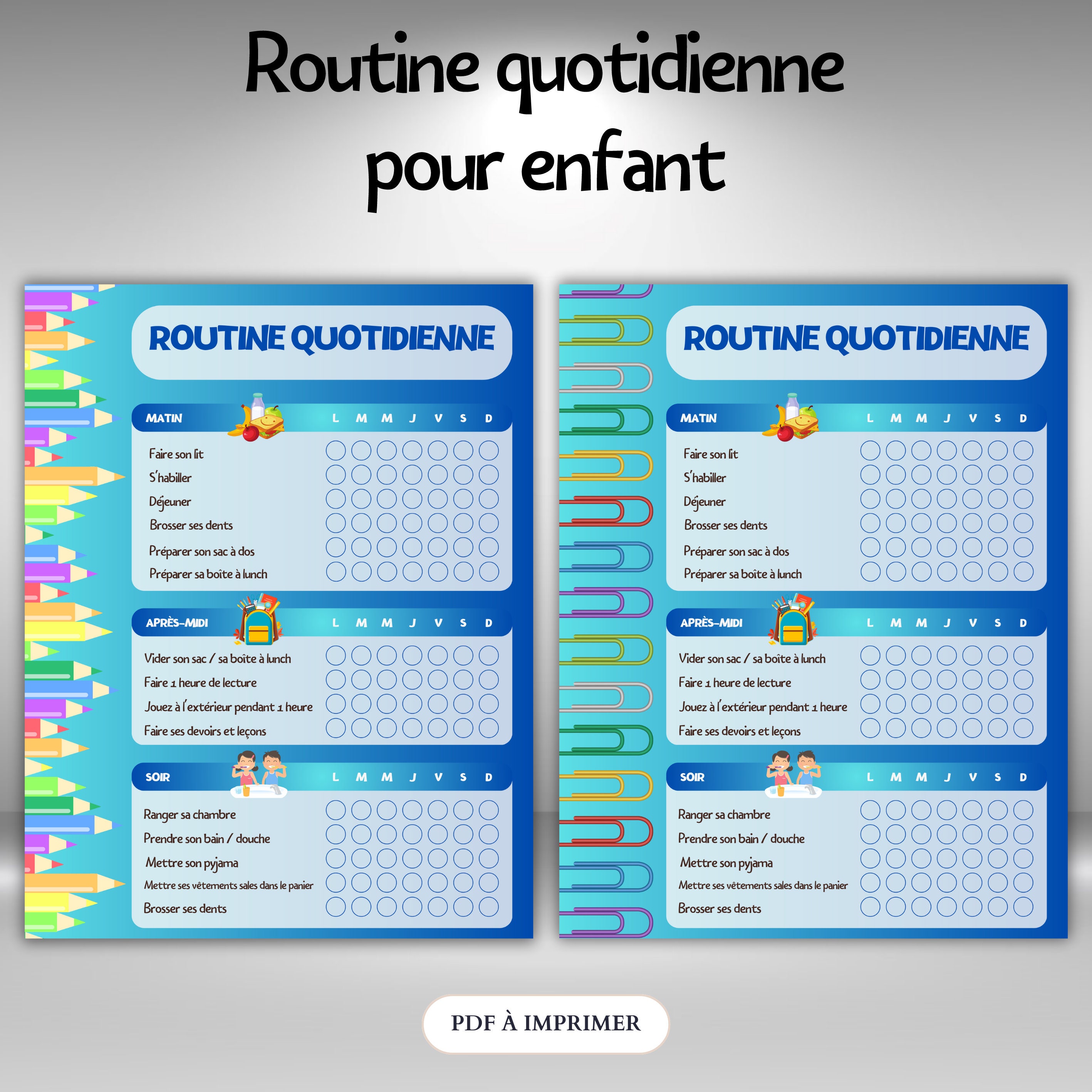 Rutina diaria para niños En francés - Etsy México