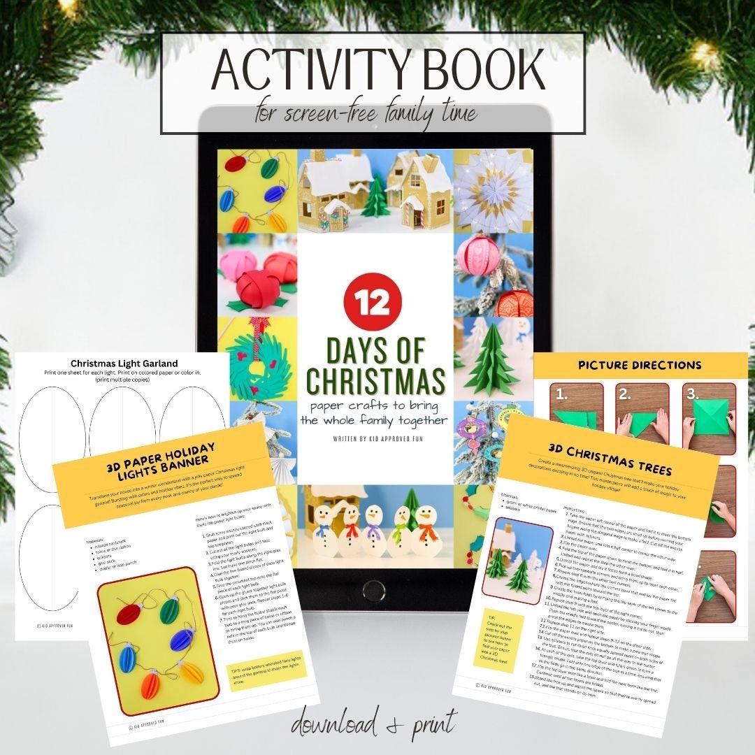 12 Days of Christmas Activity Book With Templates Advent Screen-free ...