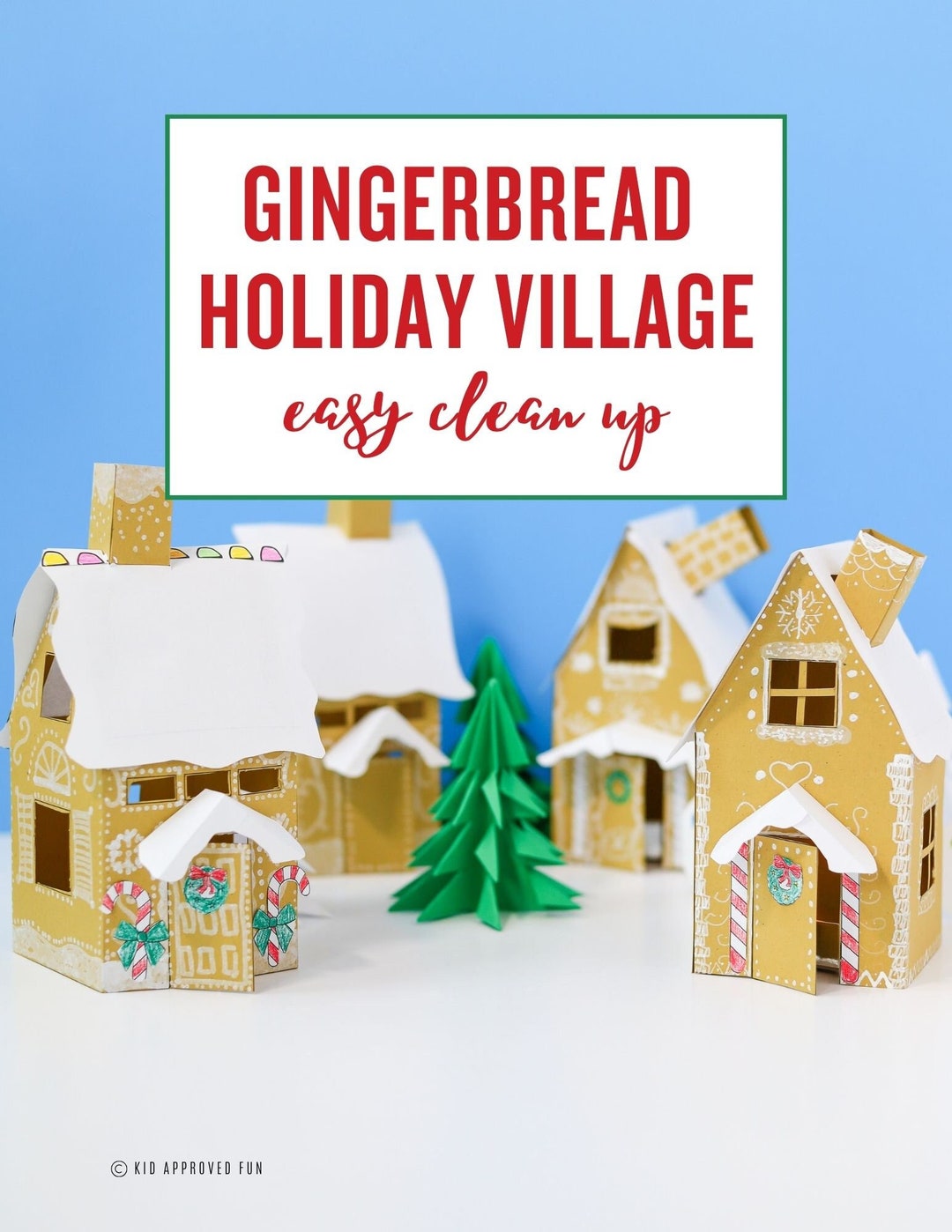 Gingerbread Holiday Village Easy Clean-up Paper Kids Christmas Craft - Etsy