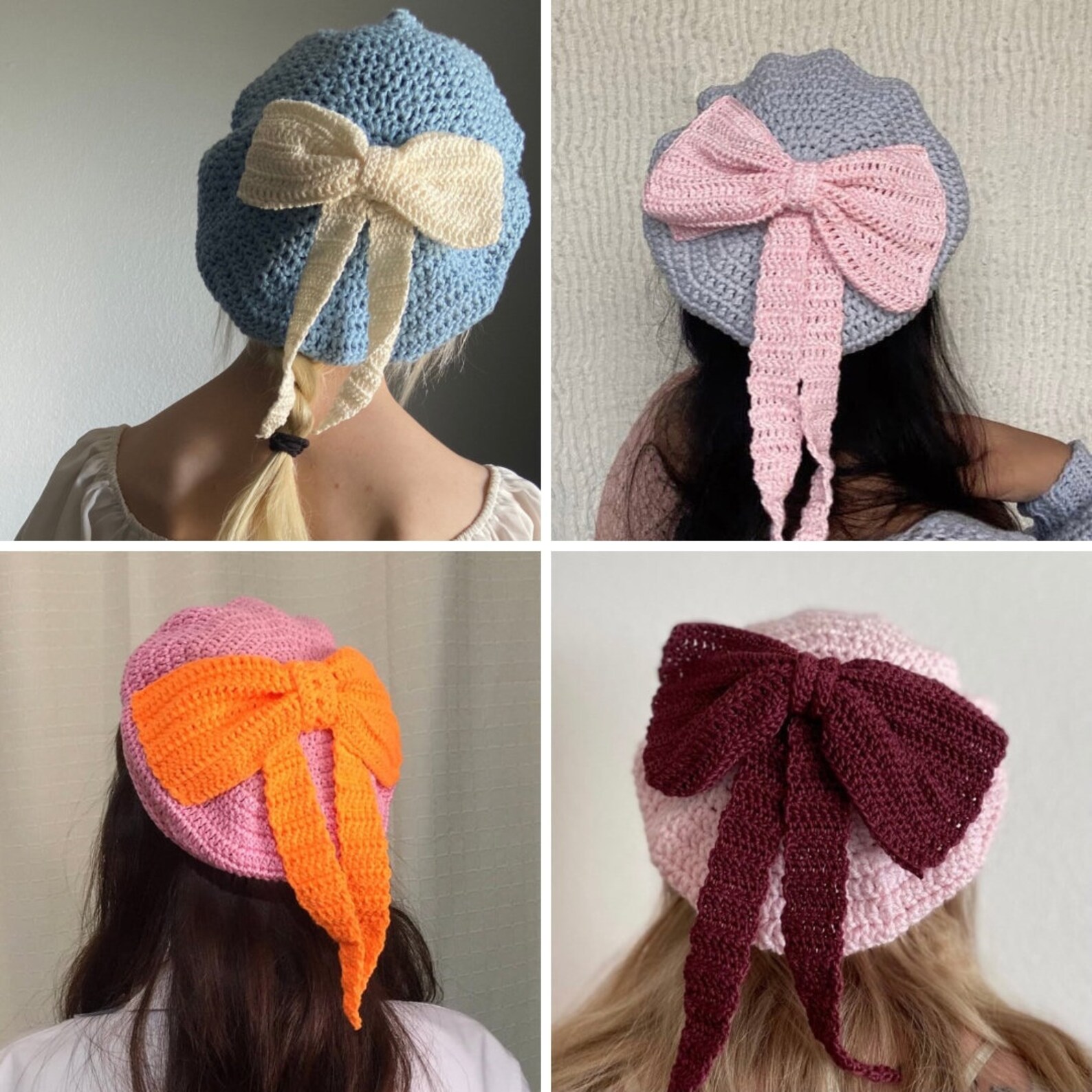Crochet Bow Beret Pattern: Beginner Friendly (digital Pattern) - Etsy
